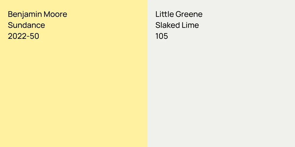 Benjamin Moore Sundance vs. Little Greene Slaked Lime comparison