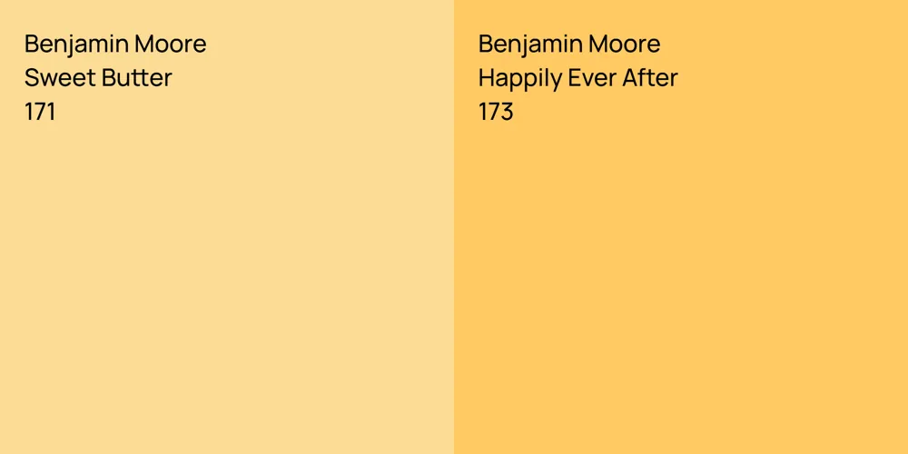 Benjamin Moore Sweet Butter vs. Benjamin Moore Happily Ever After ...