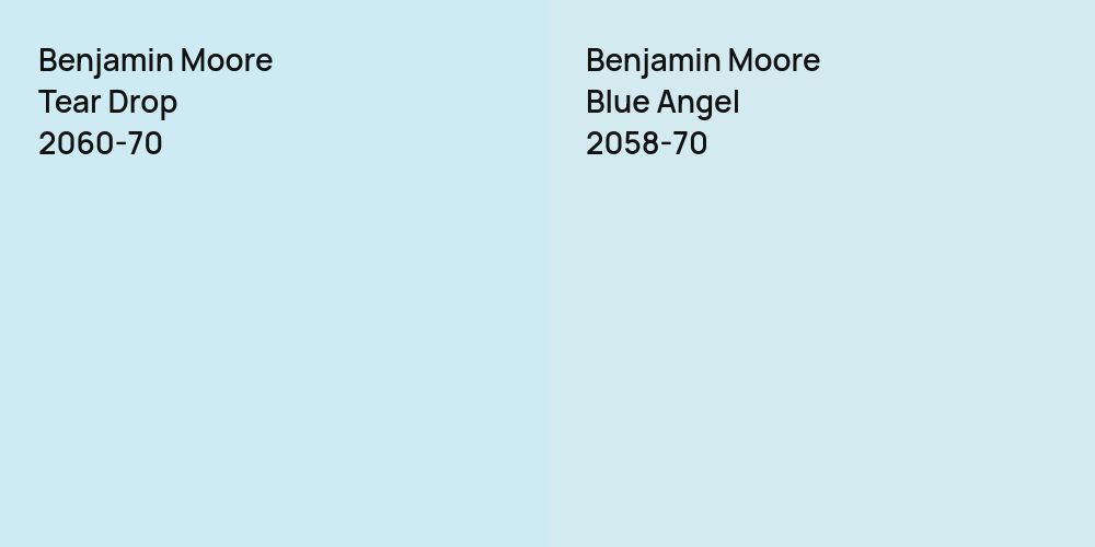 Benjamin Moore Tear Drop vs. Benjamin Moore Blue Angel comparison