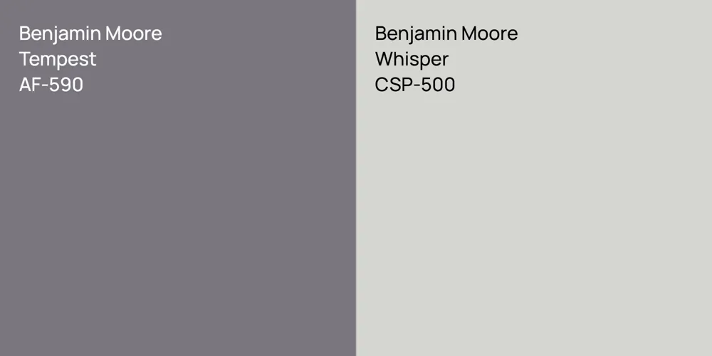 Benjamin Moore Tempest vs. Benjamin Moore Whisper comparison