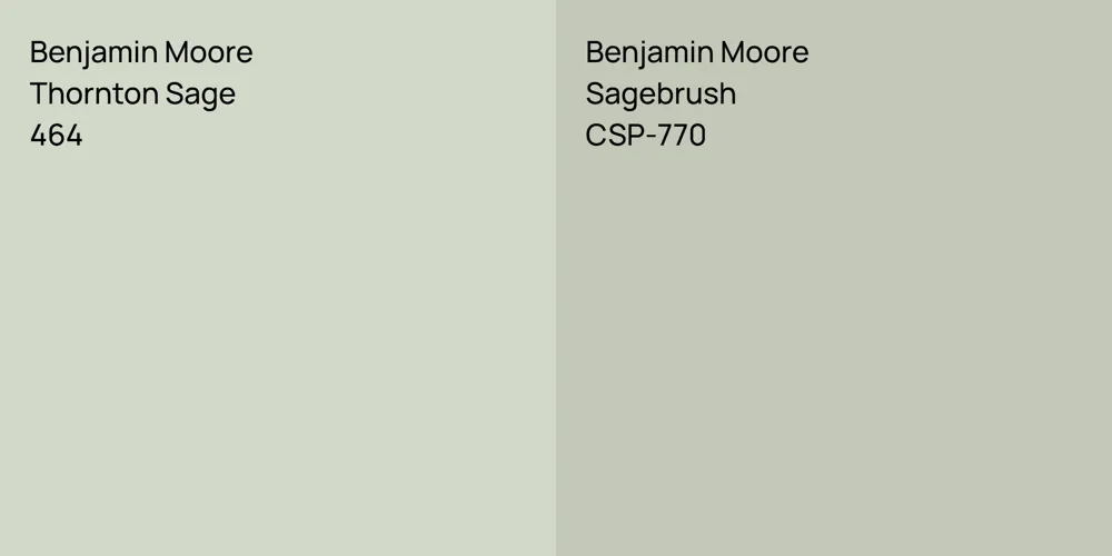 Benjamin Moore Thornton Sage vs. Benjamin Moore Sagebrush comparison