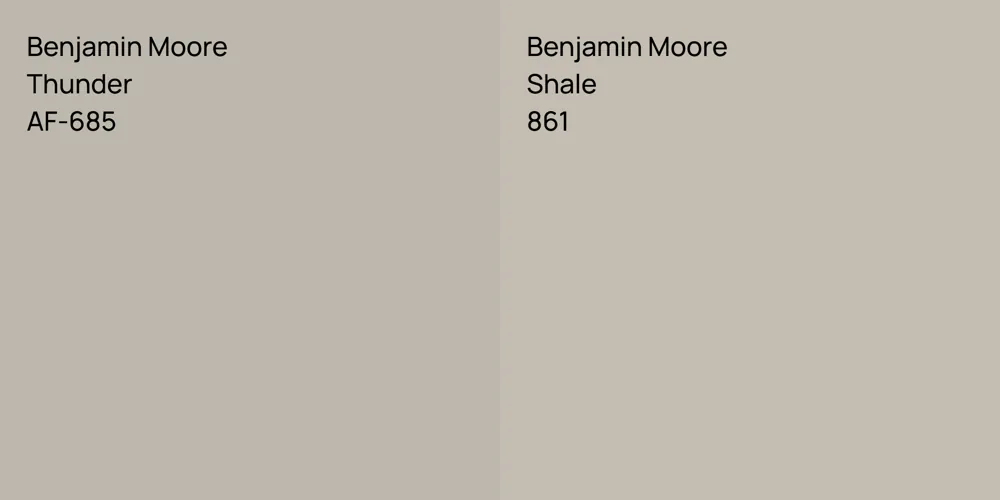 Benjamin Moore Thunder vs. Benjamin Moore Shale comparison