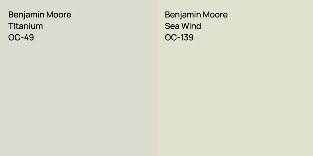 Benjamin Moore Titanium vs. Benjamin Moore Sea Wind comparison