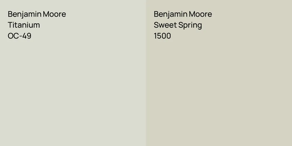 Benjamin Moore Titanium vs. Benjamin Moore Sweet Spring comparison