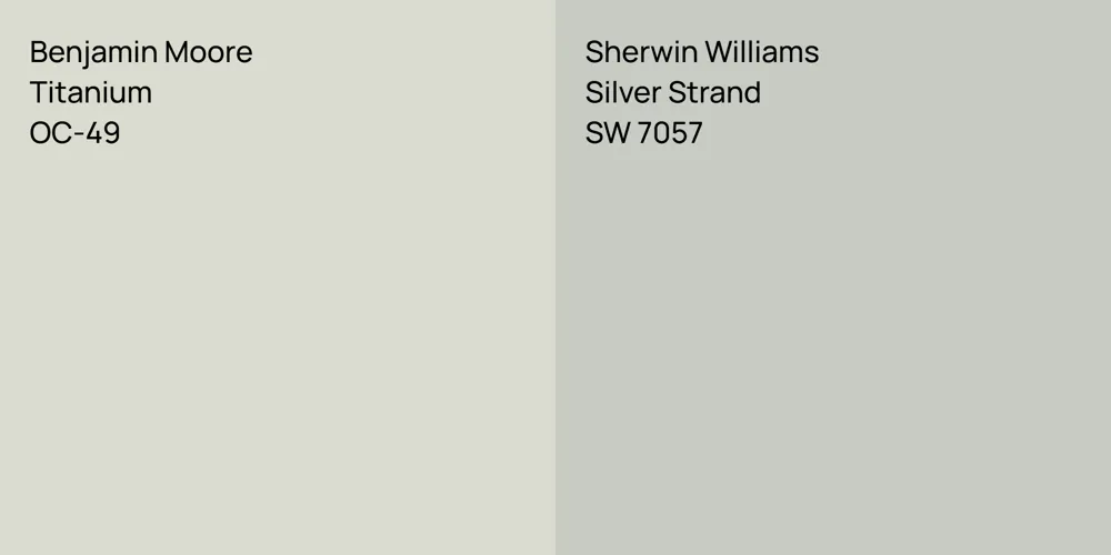 Benjamin Moore Titanium vs. Sherwin Williams Silver Strand comparison