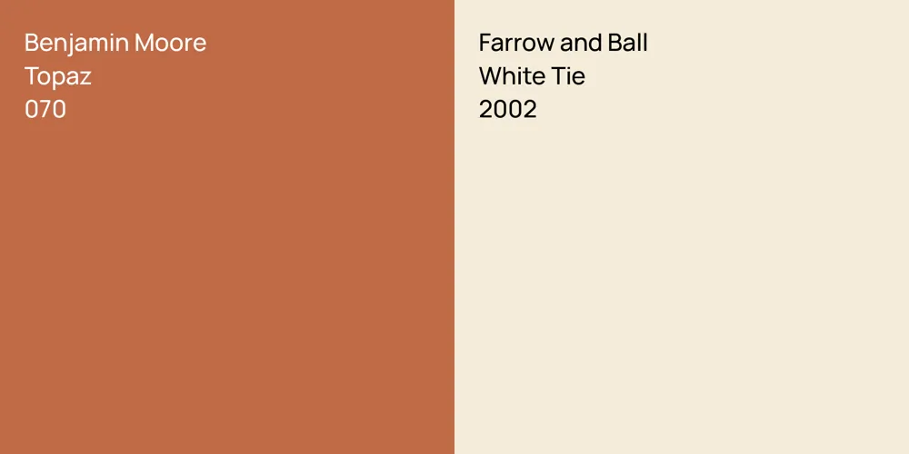 Benjamin Moore Topaz vs. Farrow and Ball White Tie comparison