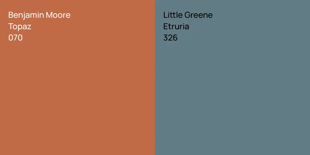 Benjamin Moore Topaz vs. Little Greene Etruria comparison