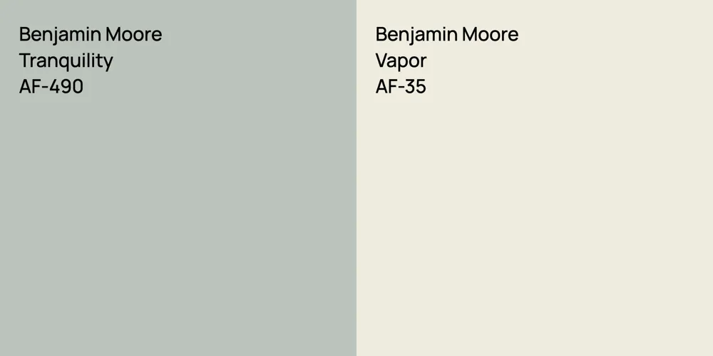 Benjamin Moore Tranquility vs. Benjamin Moore Vapor comparison