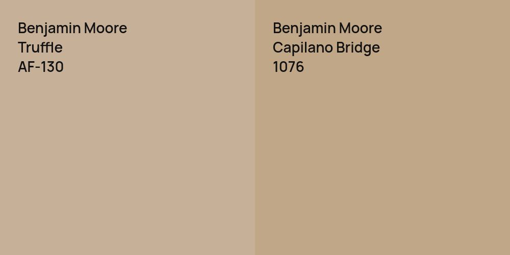 Benjamin Moore Truffle vs. Benjamin Moore Capilano Bridge comparison