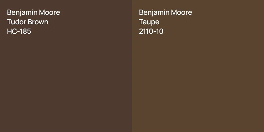 Benjamin Moore Tudor Brown vs. Benjamin Moore Taupe comparison