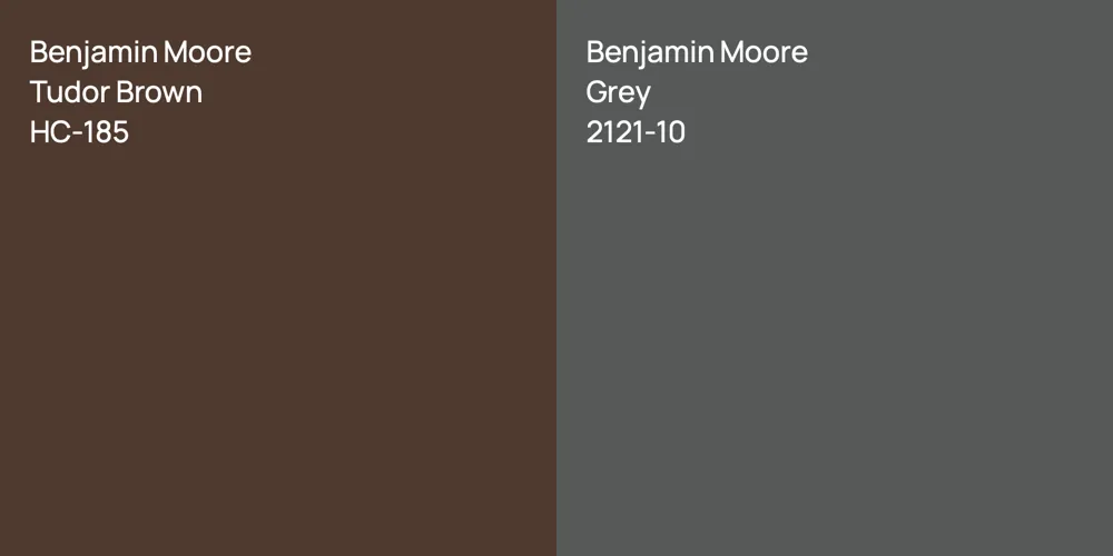 Benjamin Moore Tudor Brown vs. Benjamin Moore Grey comparison