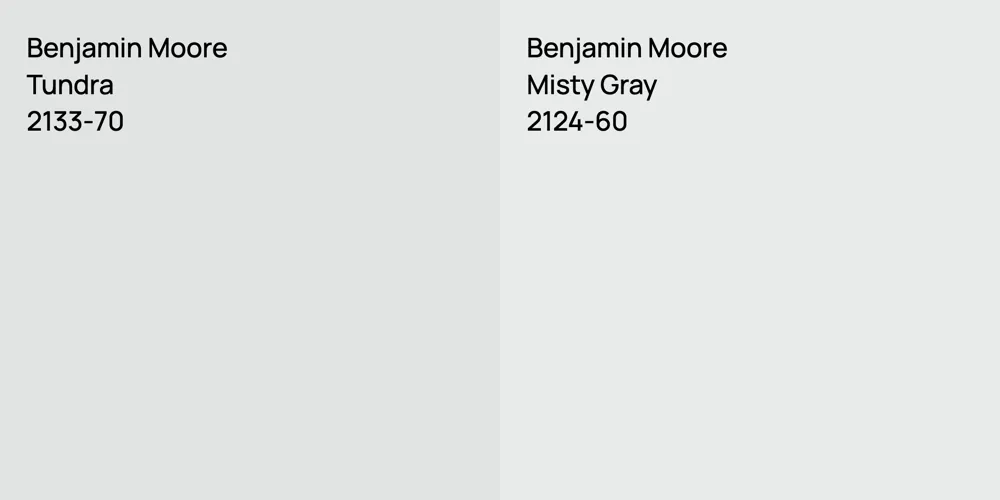Benjamin Moore Tundra vs. Benjamin Moore Misty Gray comparison