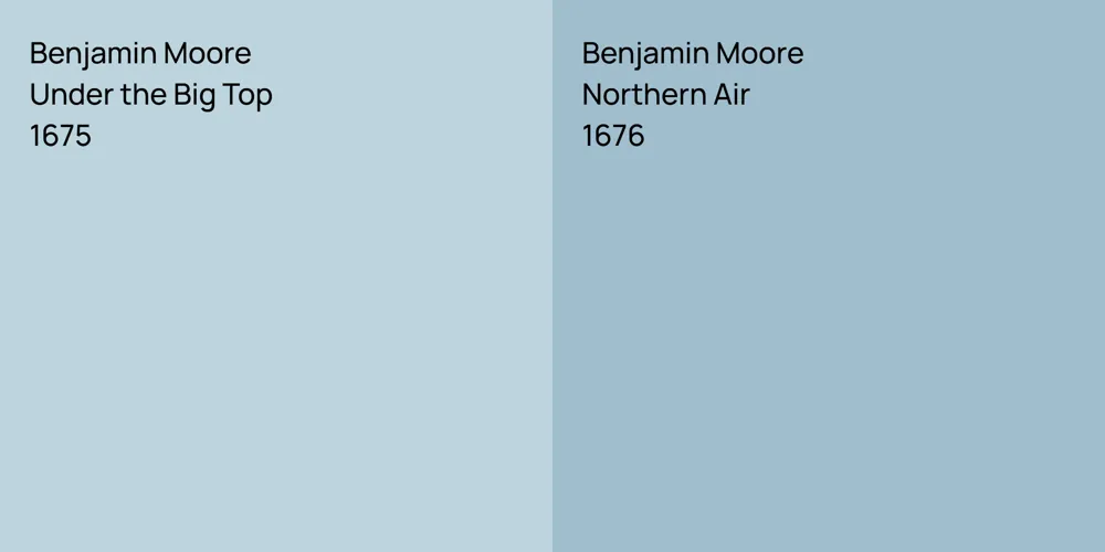 Benjamin Moore Under the Big Top vs. Benjamin Moore Northern Air comparison