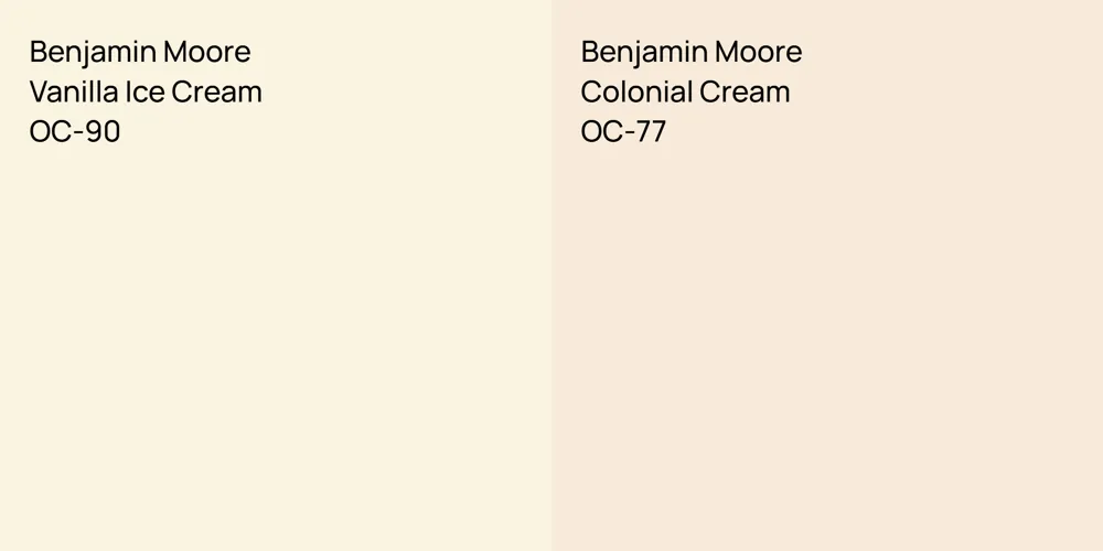 Benjamin Moore Vanilla Ice Cream vs. Benjamin Moore Colonial Cream ...