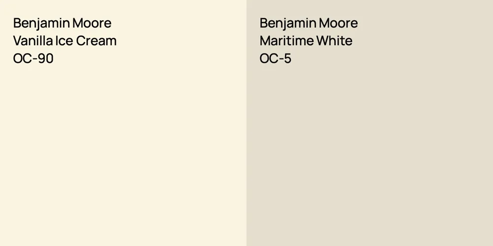 Benjamin Moore Vanilla Ice Cream vs. Benjamin Moore Maritime White ...