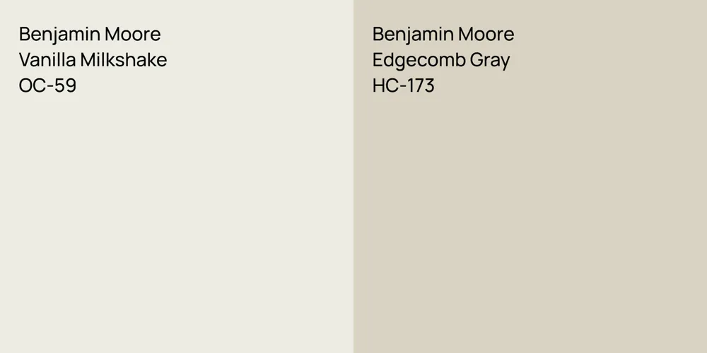 Benjamin Moore Vanilla Milkshake vs. Benjamin Moore Edgecomb Gray ...
