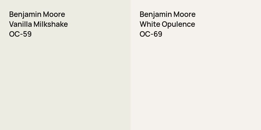 Benjamin Moore Vanilla Milkshake vs. Benjamin Moore White Opulence comparison