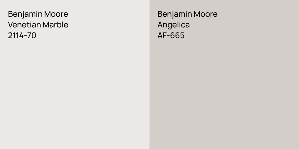Benjamin Moore Venetian Marble vs. Benjamin Moore Angelica comparison