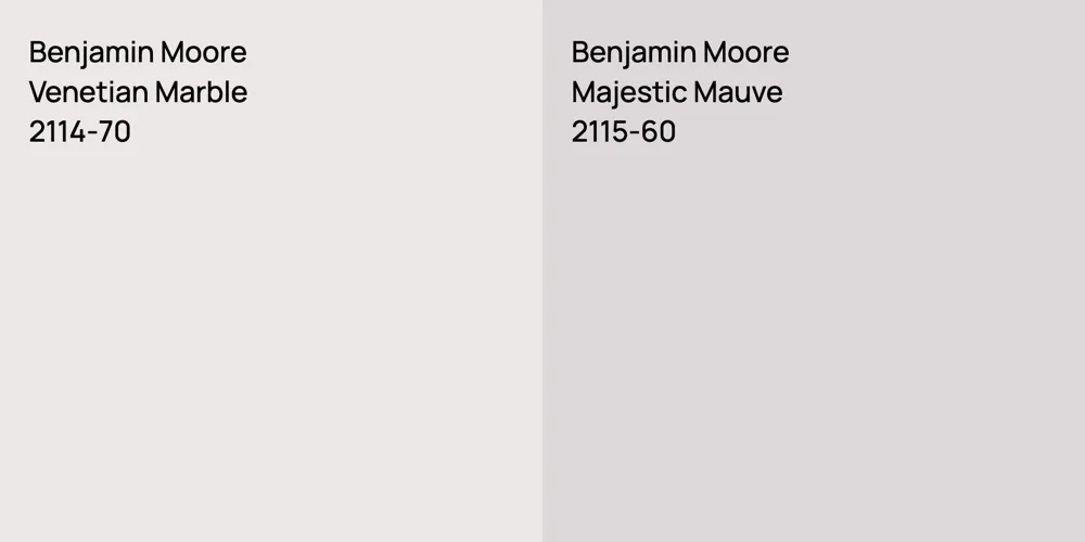 Benjamin Moore Venetian Marble vs. Benjamin Moore Majestic Mauve comparison