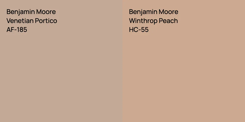Benjamin Moore Venetian Portico vs. Benjamin Moore Winthrop Peach ...