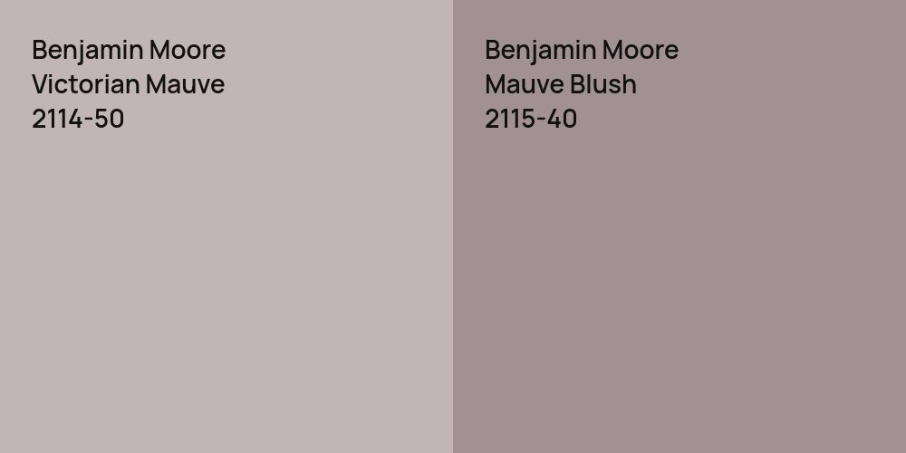 Benjamin Moore Victorian Mauve vs. Benjamin Moore Mauve Blush comparison