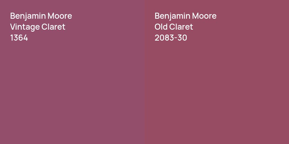 Benjamin Moore Vintage Claret vs. Benjamin Moore Old Claret comparison