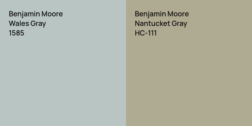 Benjamin Moore Wales Gray vs. Benjamin Moore Nantucket Gray comparison