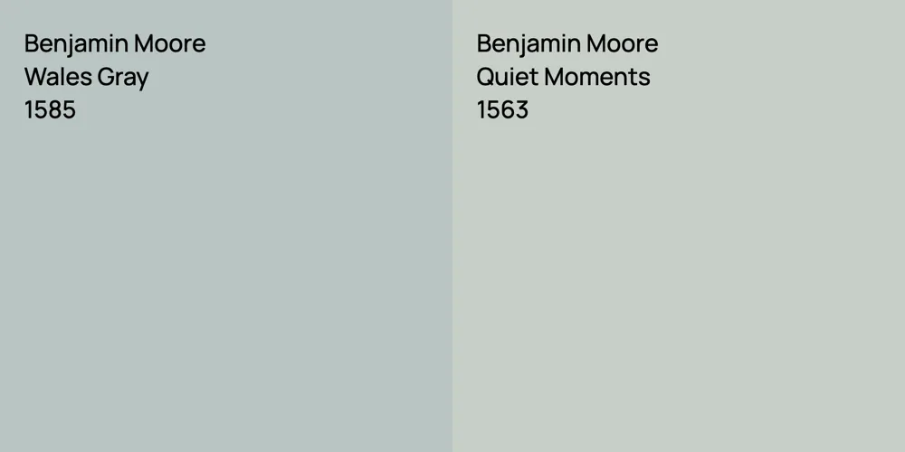 Benjamin Moore Wales Gray vs. Benjamin Moore Quiet Moments comparison
