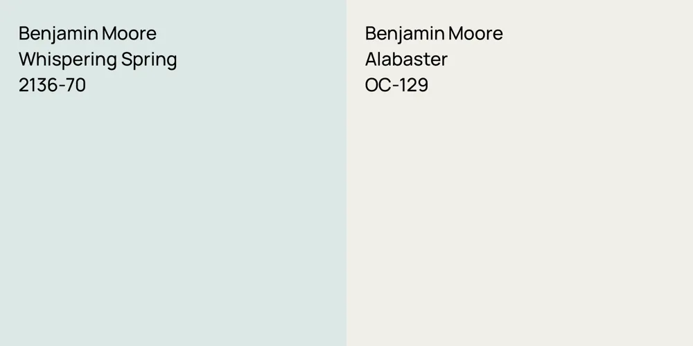Benjamin Moore Whispering Spring vs. Benjamin Moore Alabaster comparison