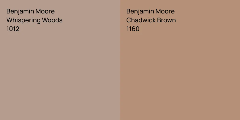 Benjamin Moore Whispering Woods vs. Benjamin Moore Chadwick Brown ...