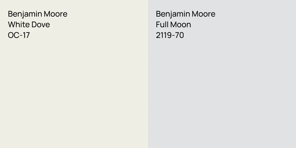 Benjamin Moore White Dove vs. Benjamin Moore Full Moon comparison