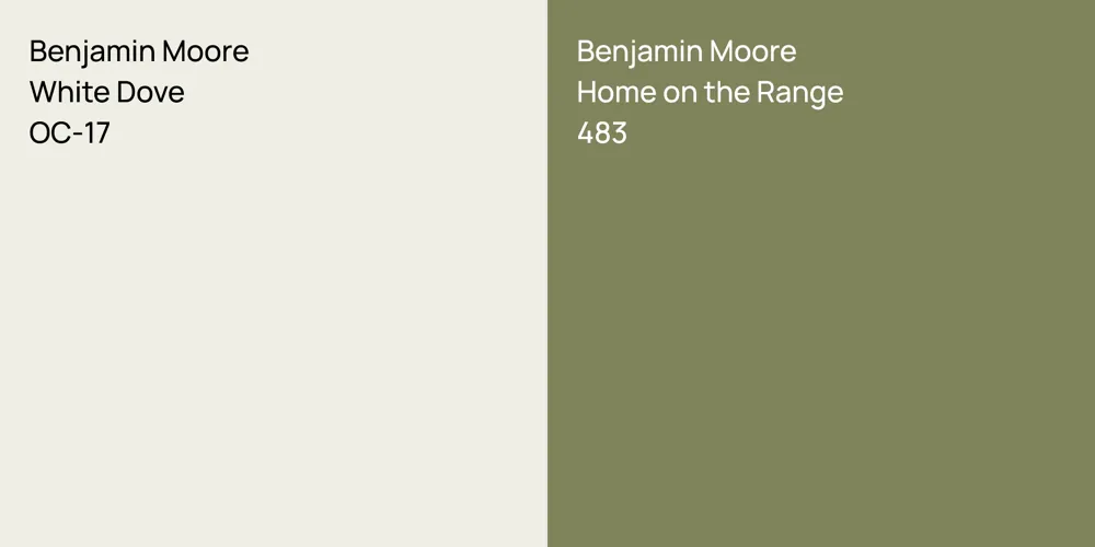 Benjamin Moore White Dove vs. Benjamin Moore Home on the Range comparison