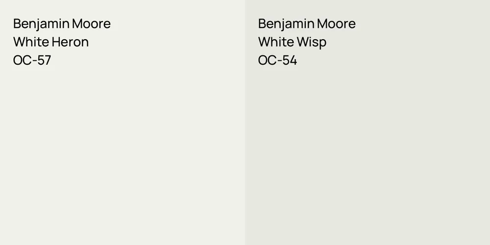Benjamin Moore White Heron vs. Benjamin Moore White Wisp comparison