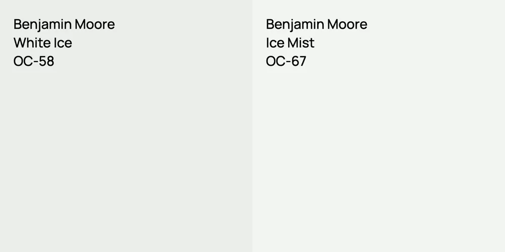 Benjamin Moore White Ice vs. Benjamin Moore Ice Mist comparison