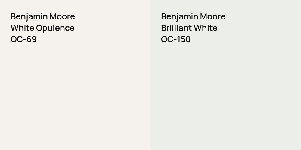 Benjamin Moore White Opulence vs. Benjamin Moore Brilliant White comparison