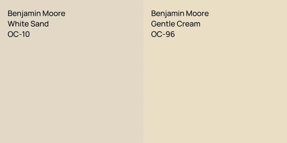 Benjamin Moore White Sand vs. Benjamin Moore Gentle Cream comparison