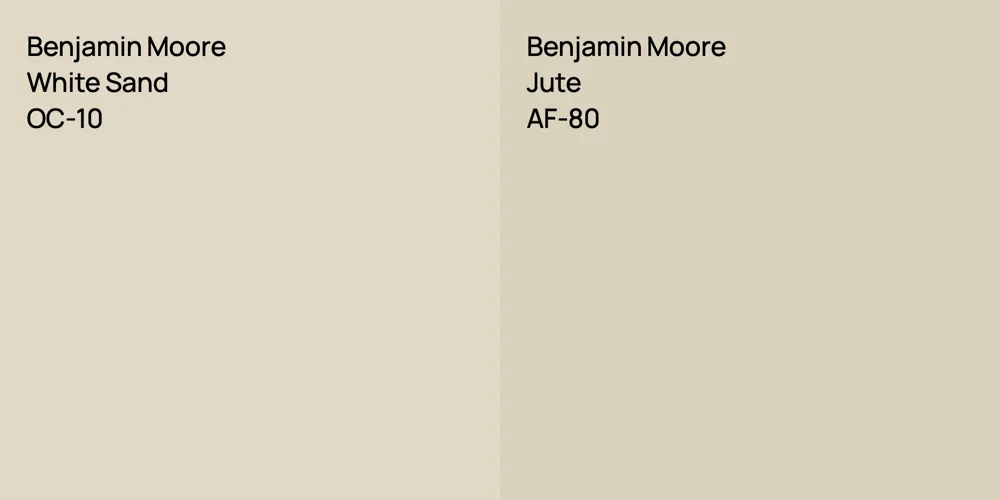 Benjamin Moore White Sand vs. Benjamin Moore Jute comparison