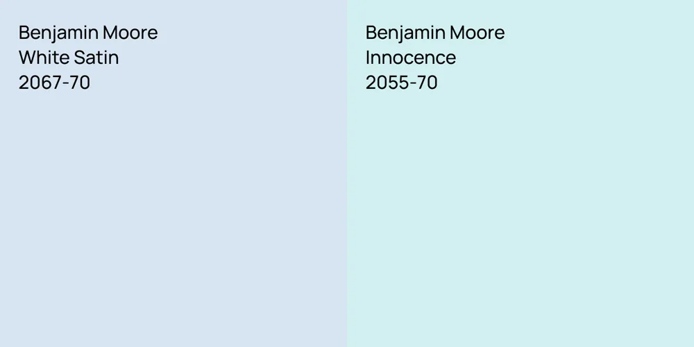Benjamin Moore White Satin vs. Benjamin Moore Innocence comparison