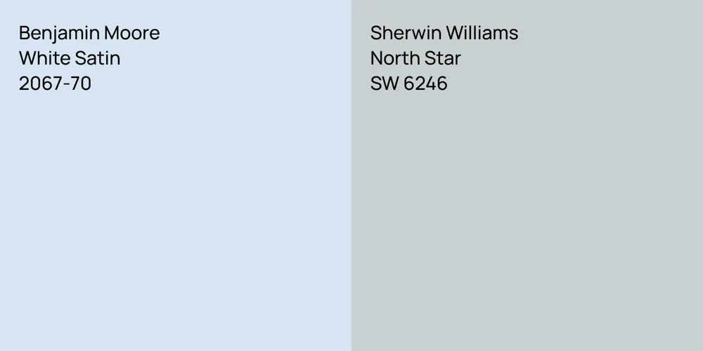 Benjamin Moore White Satin vs. Sherwin Williams North Star comparison