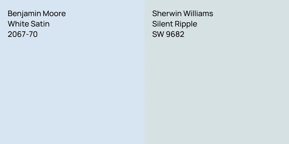 Benjamin Moore White Satin vs. Sherwin Williams Silent Ripple comparison
