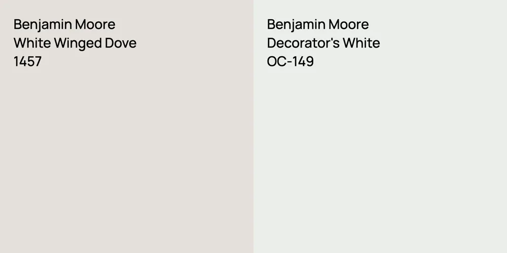 Benjamin Moore White Winged Dove vs. Benjamin Moore Decorator's White comparison