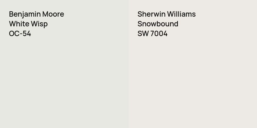 Benjamin Moore White Wisp vs. Sherwin Williams Snowbound comparison