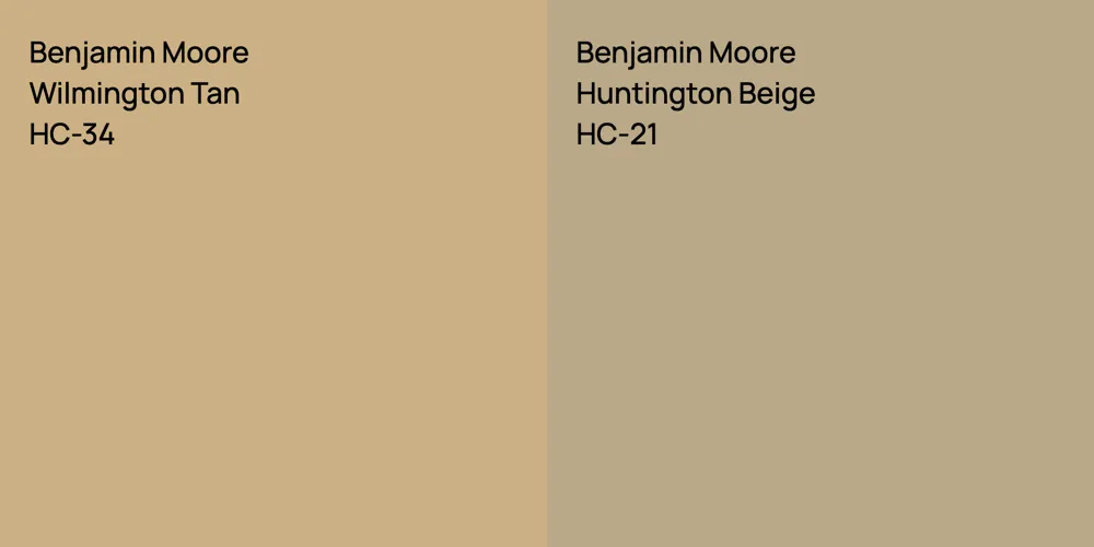 Benjamin Moore Wilmington Tan vs. Benjamin Moore Huntington Beige ...