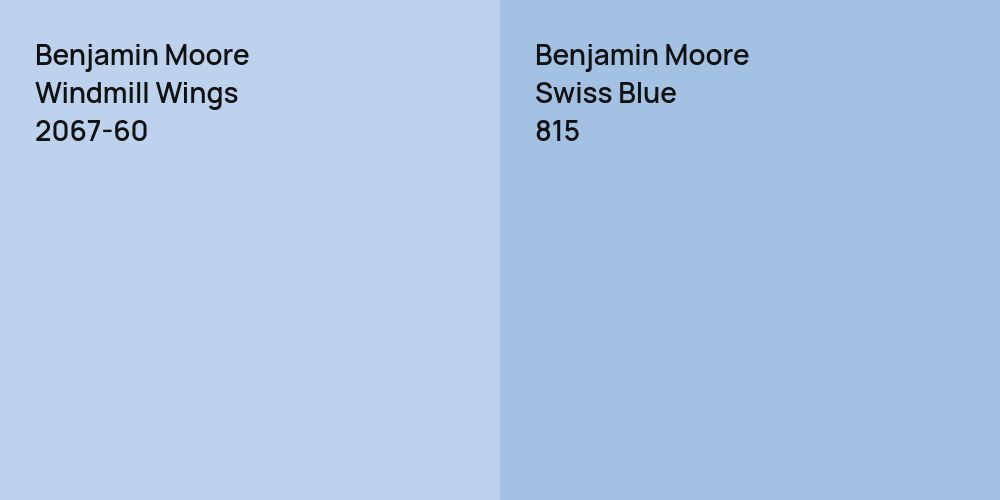 Benjamin Moore Windmill Wings vs. Benjamin Moore Swiss Blue comparison