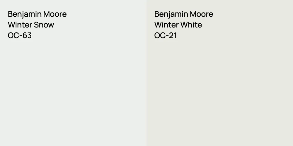 Benjamin Moore Winter Snow vs. Benjamin Moore Winter White comparison