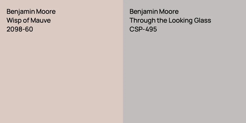 Benjamin Moore Wisp of Mauve vs. Benjamin Moore Through the Looking Glass comparison