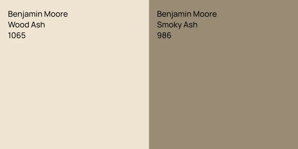 Benjamin Moore Wood Ash vs. Benjamin Moore Smoky Ash comparison