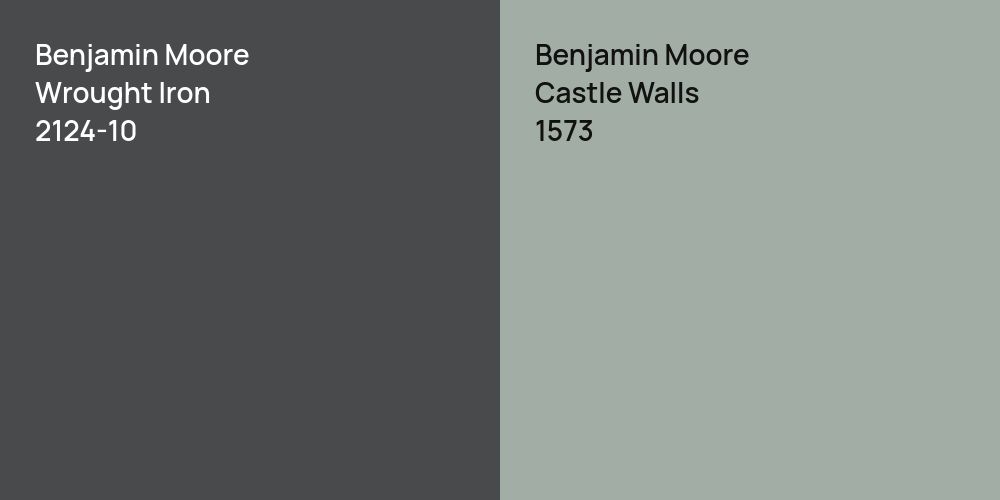 Benjamin Moore Wrought Iron vs. Benjamin Moore Castle Walls comparison