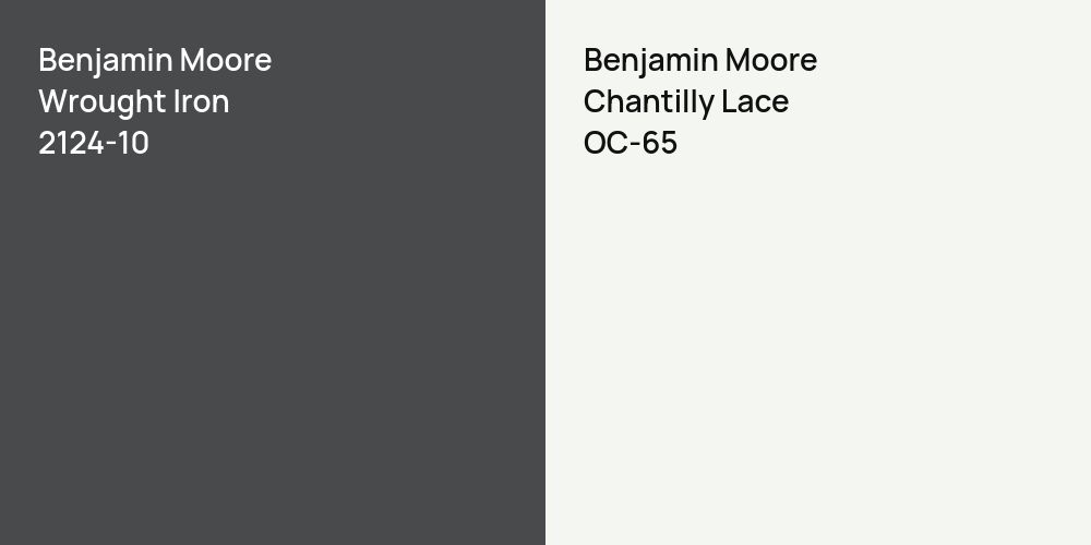 Benjamin Moore Wrought Iron vs. Benjamin Moore Chantilly Lace comparison