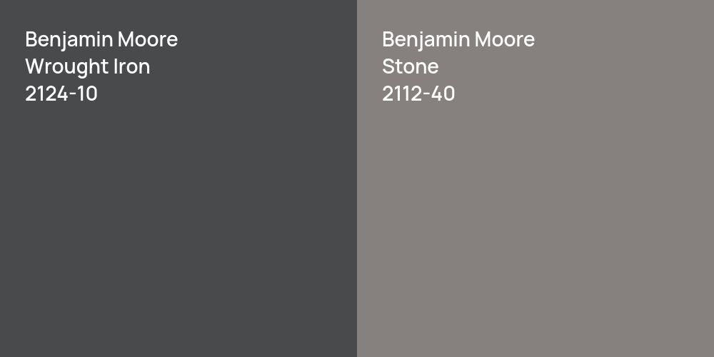 Benjamin Moore Wrought Iron vs. Benjamin Moore Stone comparison